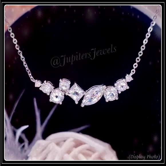 None | Jewelry | New White Gold String Minimalist Simulated Diamonds ...